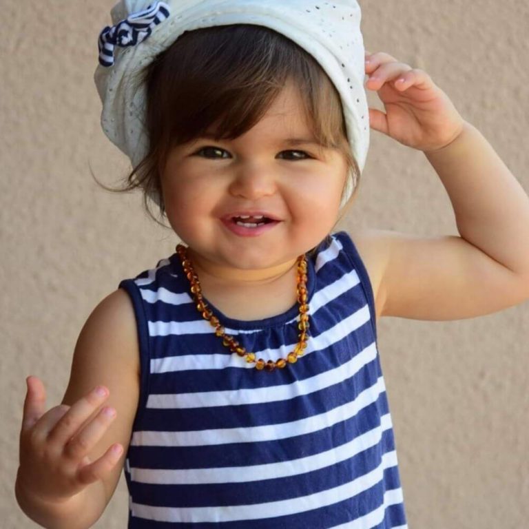 Collier d'Ambre véritable pour bébé — Fermoir sécurisé